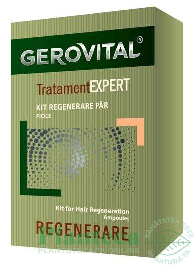 Tratament Gerovital pentru regenerarea parului, fiole 10x5ml si 10x10ml ...