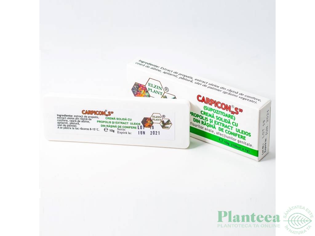 Supozitoare Carpicon S cutie 10x1g - Elzin plant, pret 20,1 lei - Planteea
