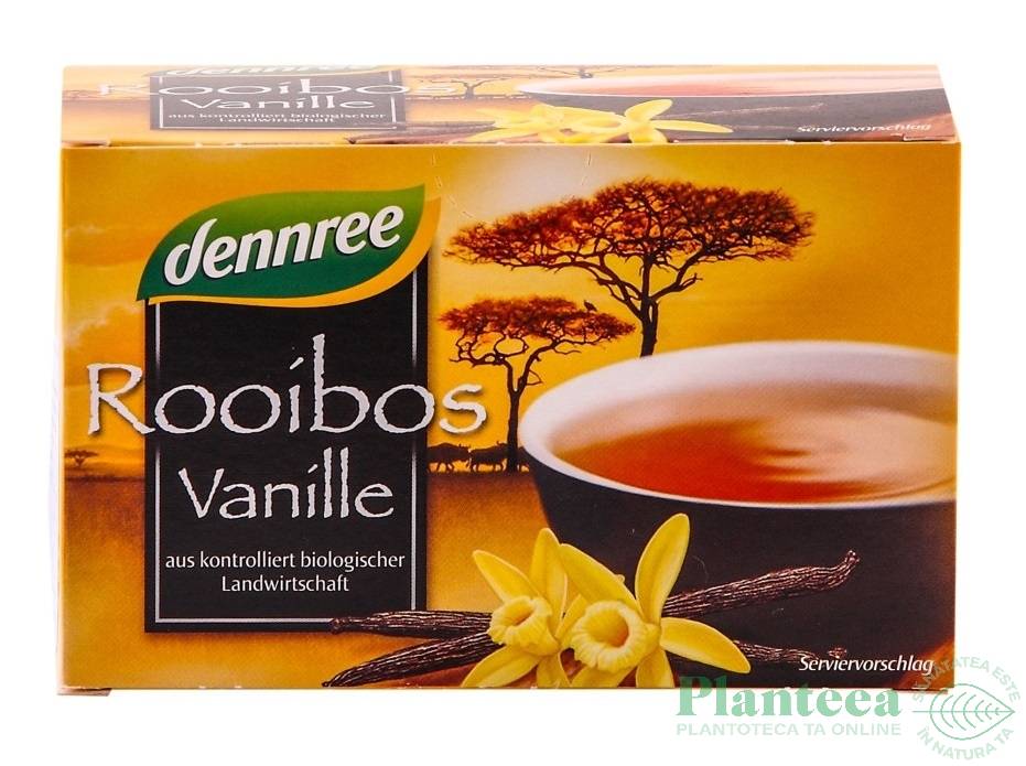 Ceai rooibos vanilie eco 20dz - Dennree, pret 14,9 lei - Planteea