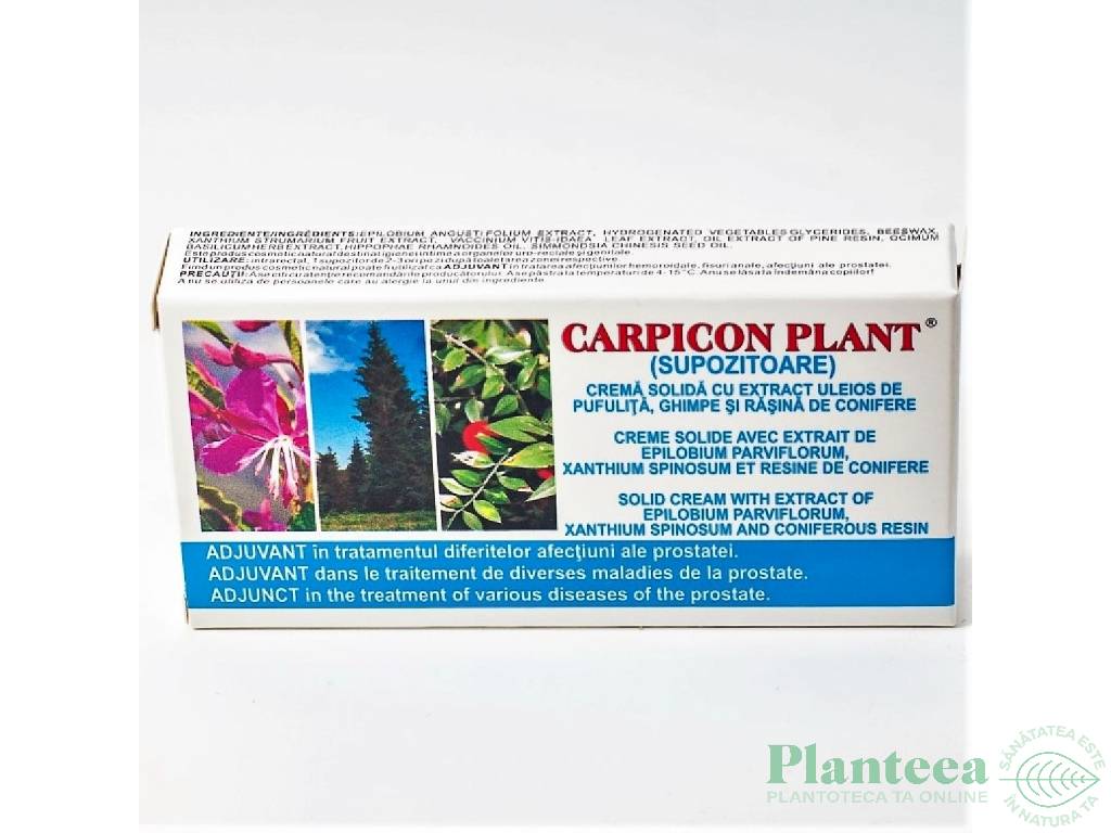 Supozitoare Carpicon Plant 10x1g - Elzin plant, pret 21,6 lei - Planteea