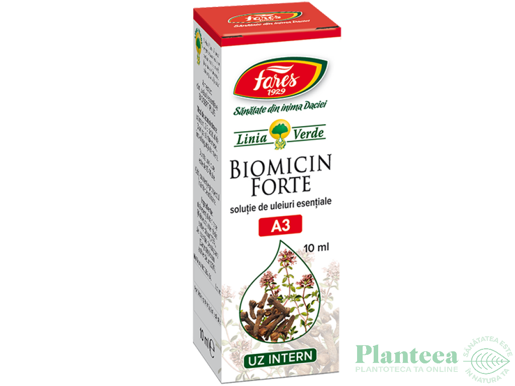 Solutie uleiuri esentiale Biomicin forte 10ml - Fares, pret 43,5 lei ...