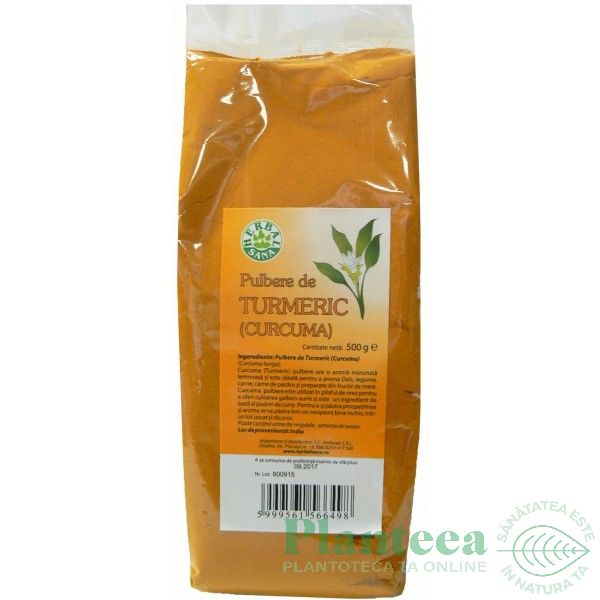 Condiment turmeric macinat 500g - Herbal sana, pret 20,1 lei - Planteea Condiment turmeric macinat 500g - Herbal sana, pret 20,1 lei - Planteea