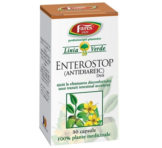 Enterostop [antidiareic] 30cps - Fares, pret 18,1 lei - Planteea
