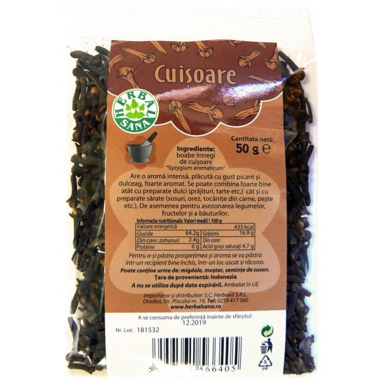 Condiment cuisoare intregi 50g - Herbal sana, pret 11,0 lei - Planteea