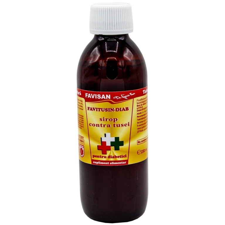 Sirop contra tusei FaviTusin diabetici 250ml - Favisan, pret 24,9 lei ...