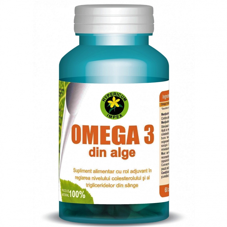 Omega3 din alge 60cps - Hypericum plant, pret 36,7 lei - Planteea
